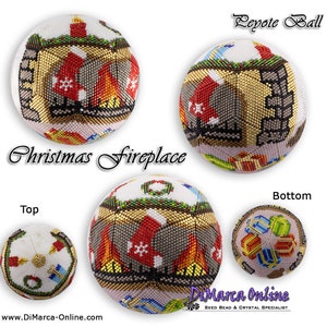 3D Peyote Ball Beading Pattern 15 Rows - CHRISTMAS FIREPLACE With Basic ...
