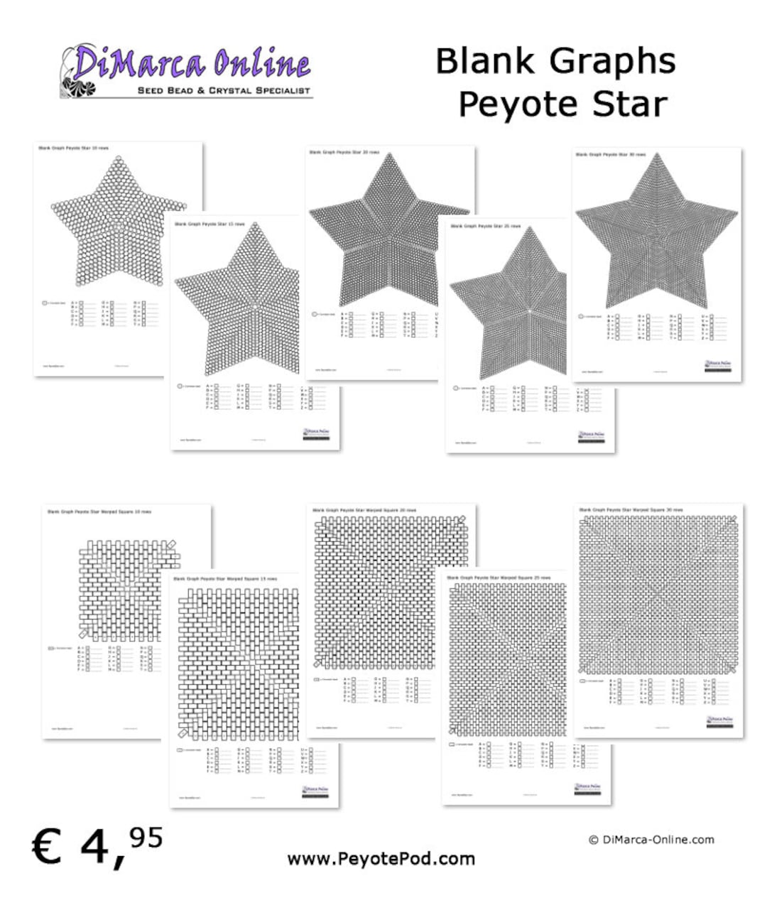 Blank Graphs PEYOTE STAR - Etsy