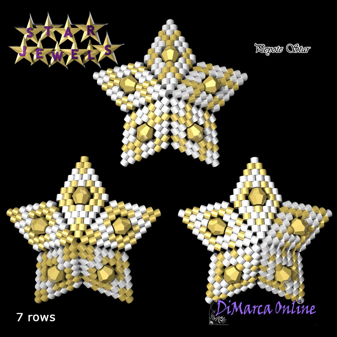 3D Peyote Star Beading Pattern 10 STAR JEWELS BICONES With | Etsy