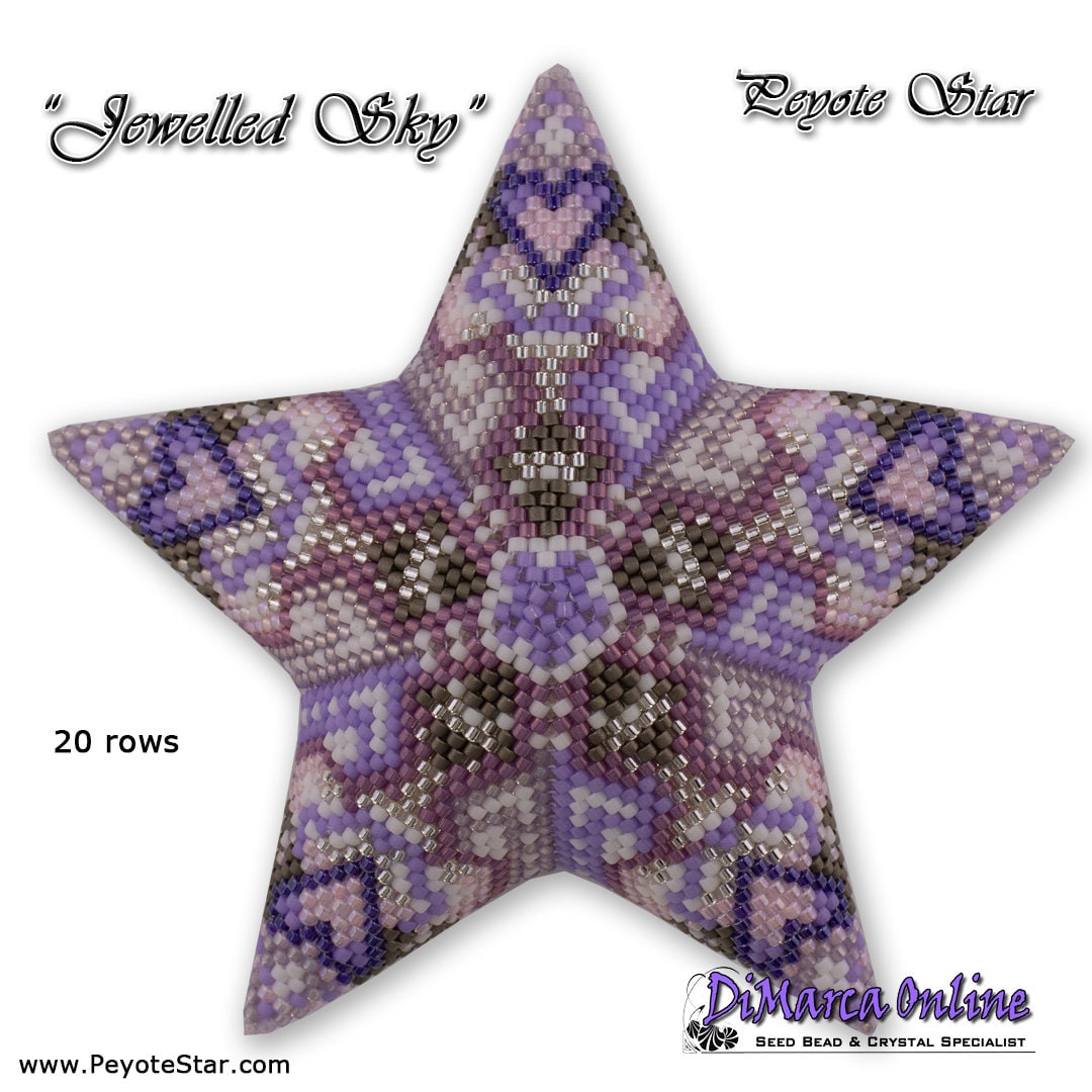 3D Peyote Star Beading Pattern JEWELLED SKY With Basic Instructions ...