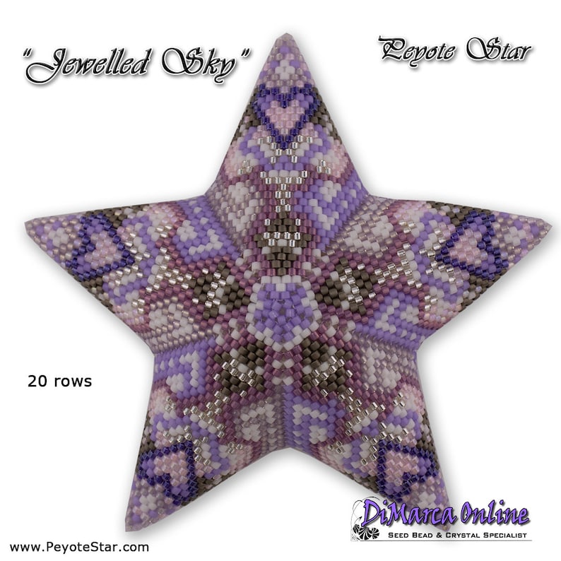 3D Peyote Star Beading Pattern JEWELLED SKY With Basic | Etsy