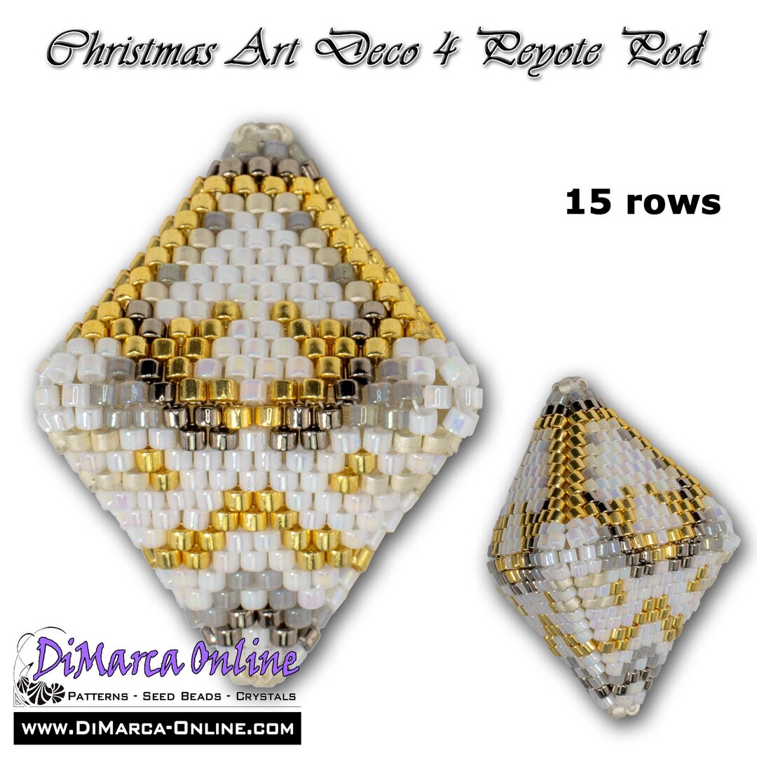 Tutorial 15 Rows 3D Peyote Pod Beading Pattern CHRISTMAS ART DECO 4 ... Tutorial 15 Rows 3D Peyote Pod Beading Pattern CHRISTMAS ART DECO 4 ...