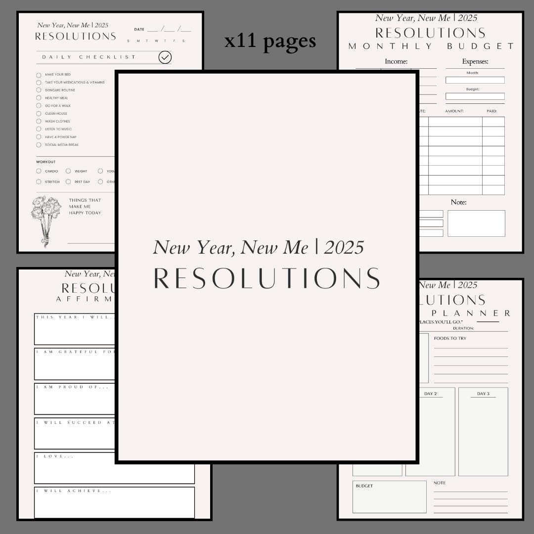 New Year's Resolution Planner - Etsy