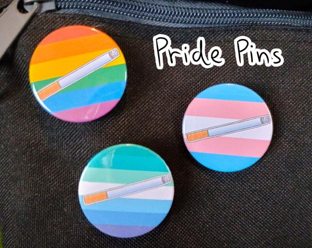 Cigarette Pride Pin Badges, Rainbow Pride Flag, MLM Pride Flag, Trans ...