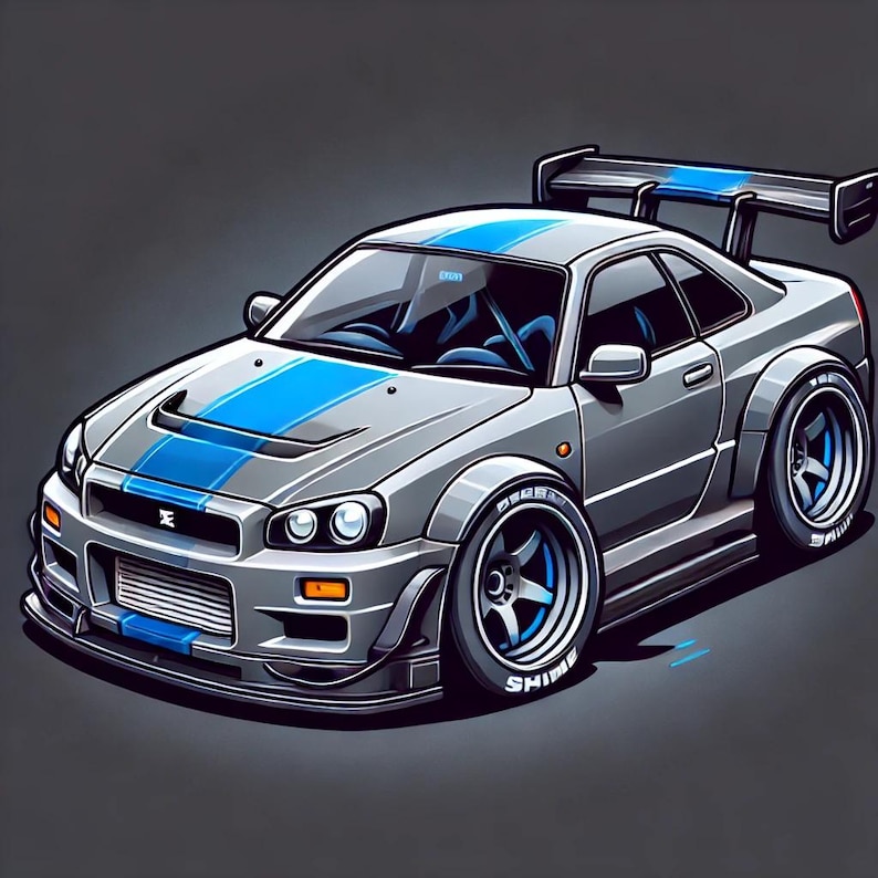Toon Fast and Furious Nissan GTR R34. - Etsy