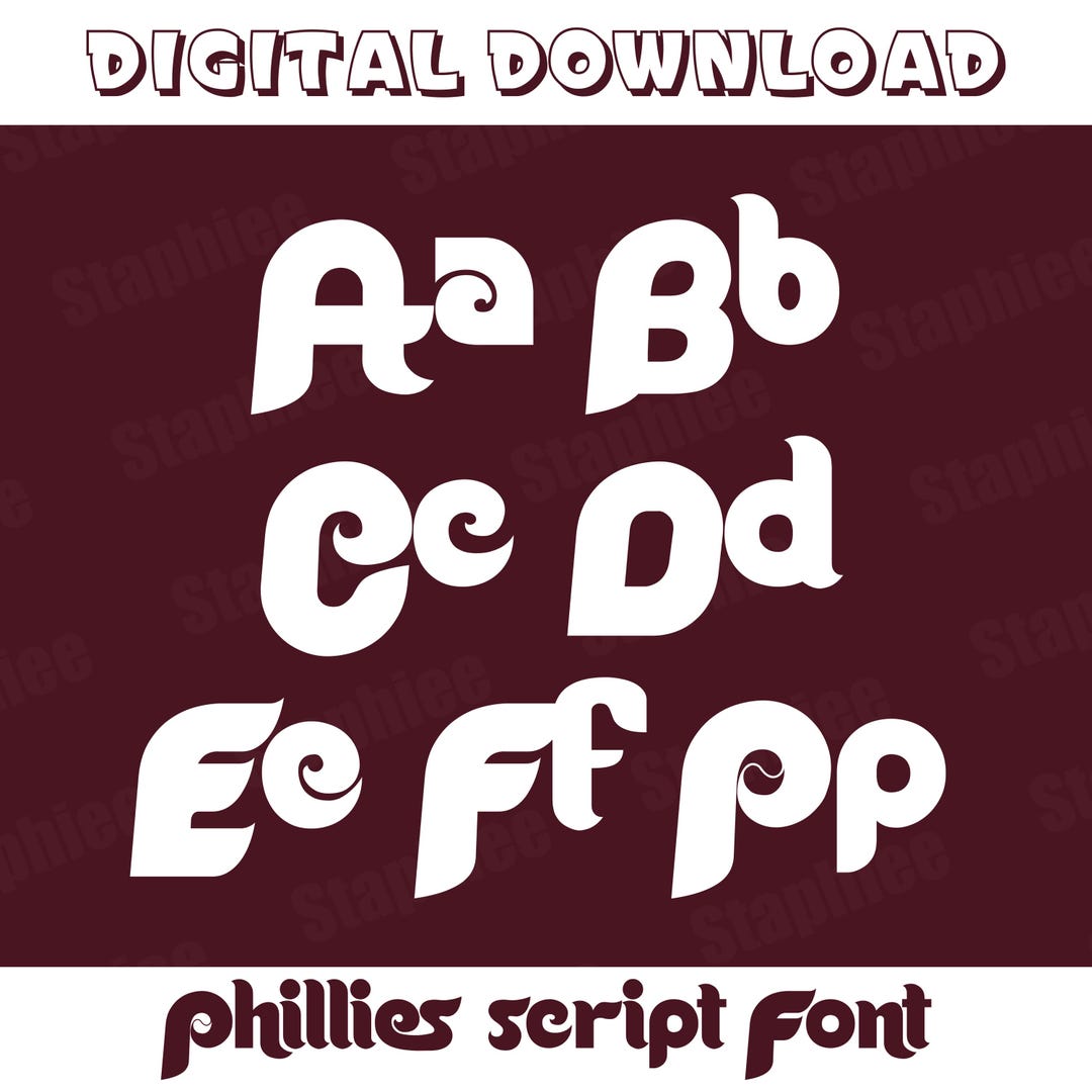 Phillies Style Script Font TTF, Retro Baseball Jersey Font for Cricut ...