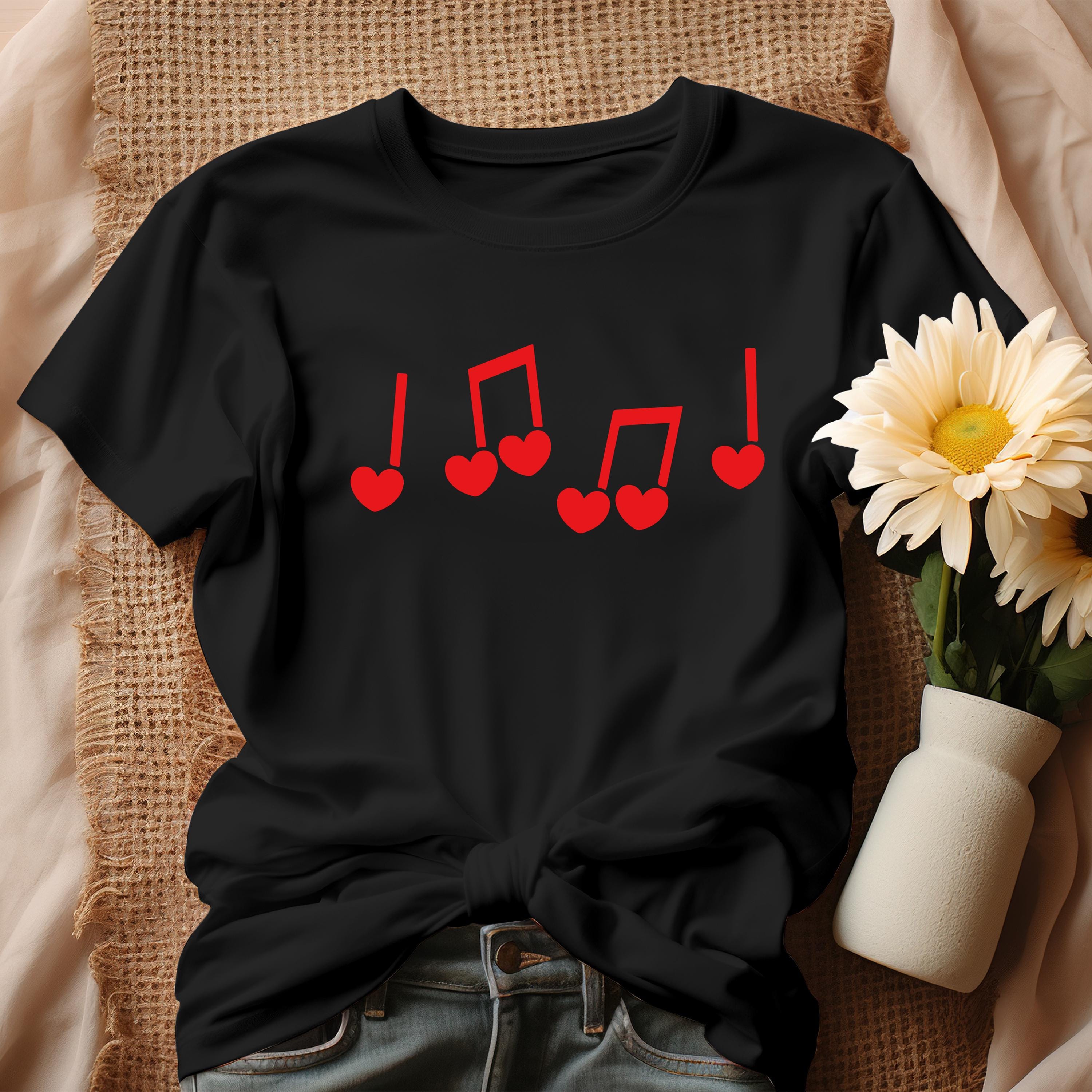 Music Note Valentines Day SVG PNG, Cute Music Teacher SVG, Heart Notes ...