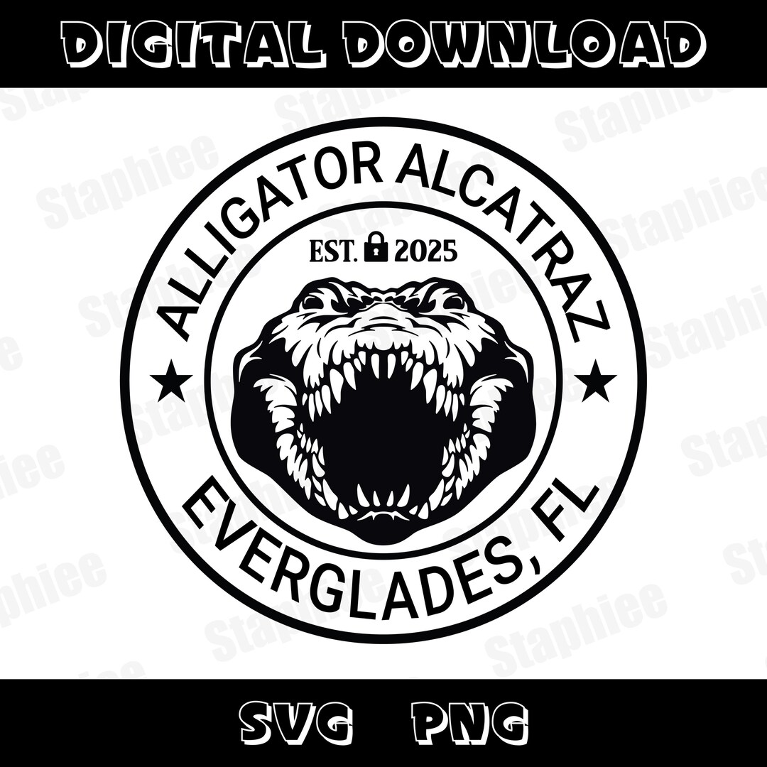 Alligator Alcatraz SVG PNG Florida Everglades Parody Png, Alligator ...