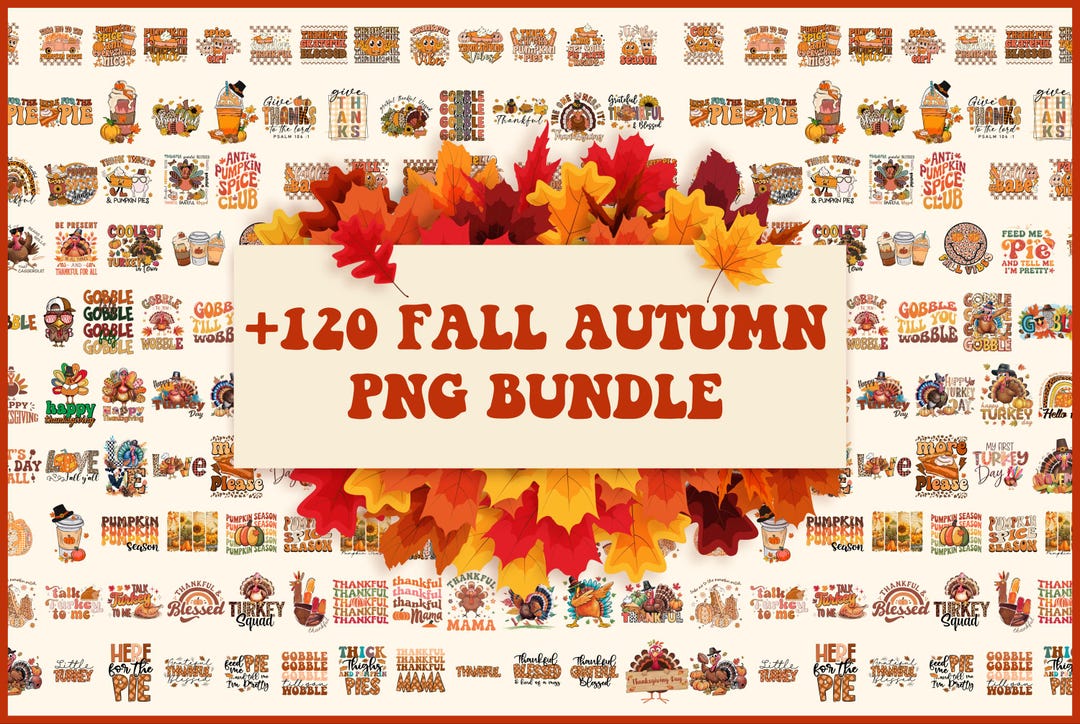 120+ Fall PNG Bundle, Autumn & Thanksgiving Clipart, Pumpkin Png ...
