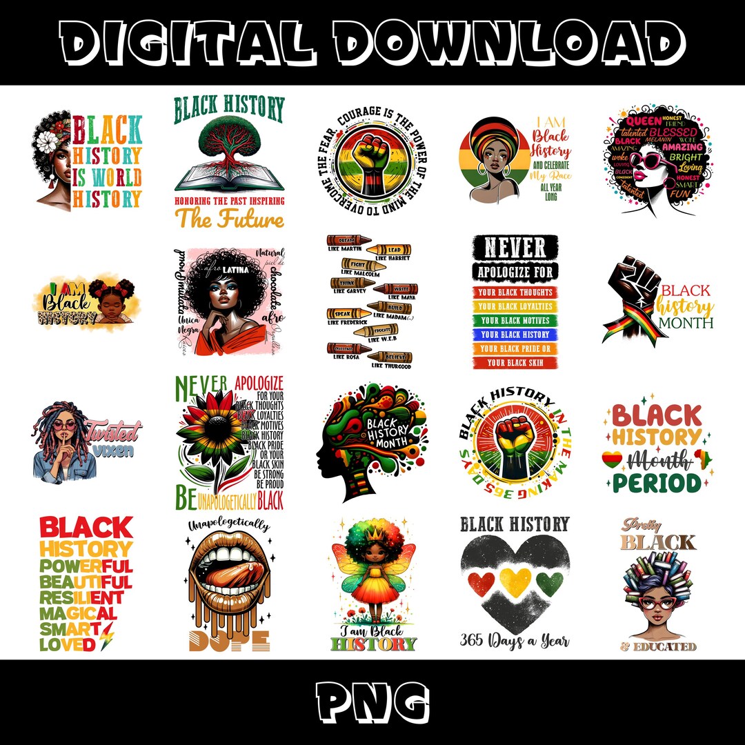 20+ Black History Month PNG Bundle, Juneteenth Png Bundle, Black People ...