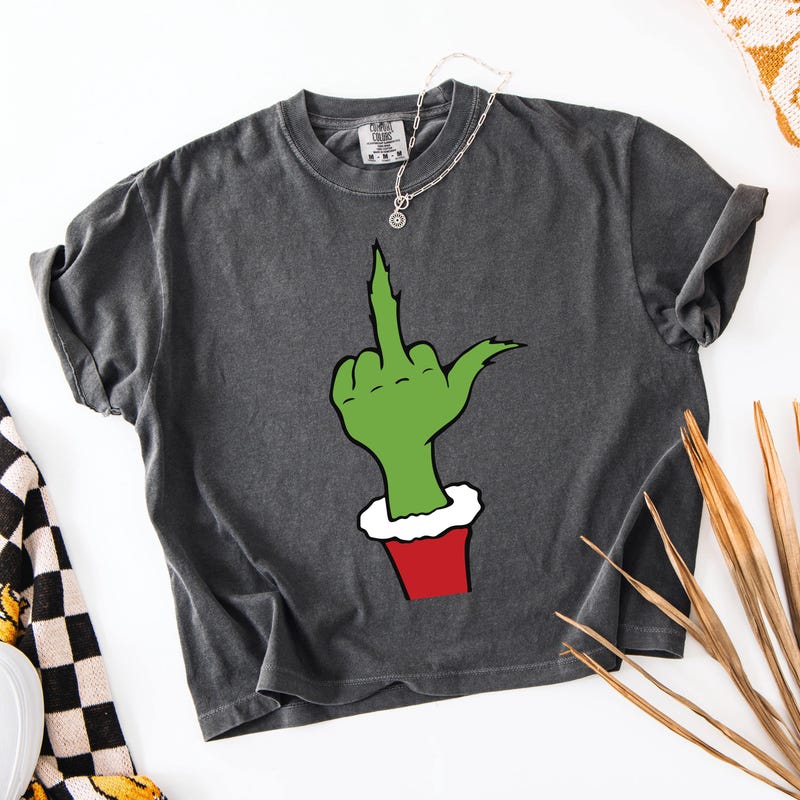 Grinch Middle Finger - Etsy