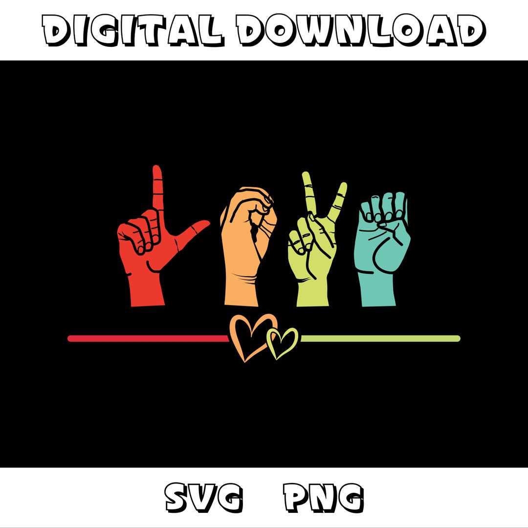 I Love You Hand Sign SVG PNG, Valentines Day Shirt, ASL Hand Sign Shirt ...