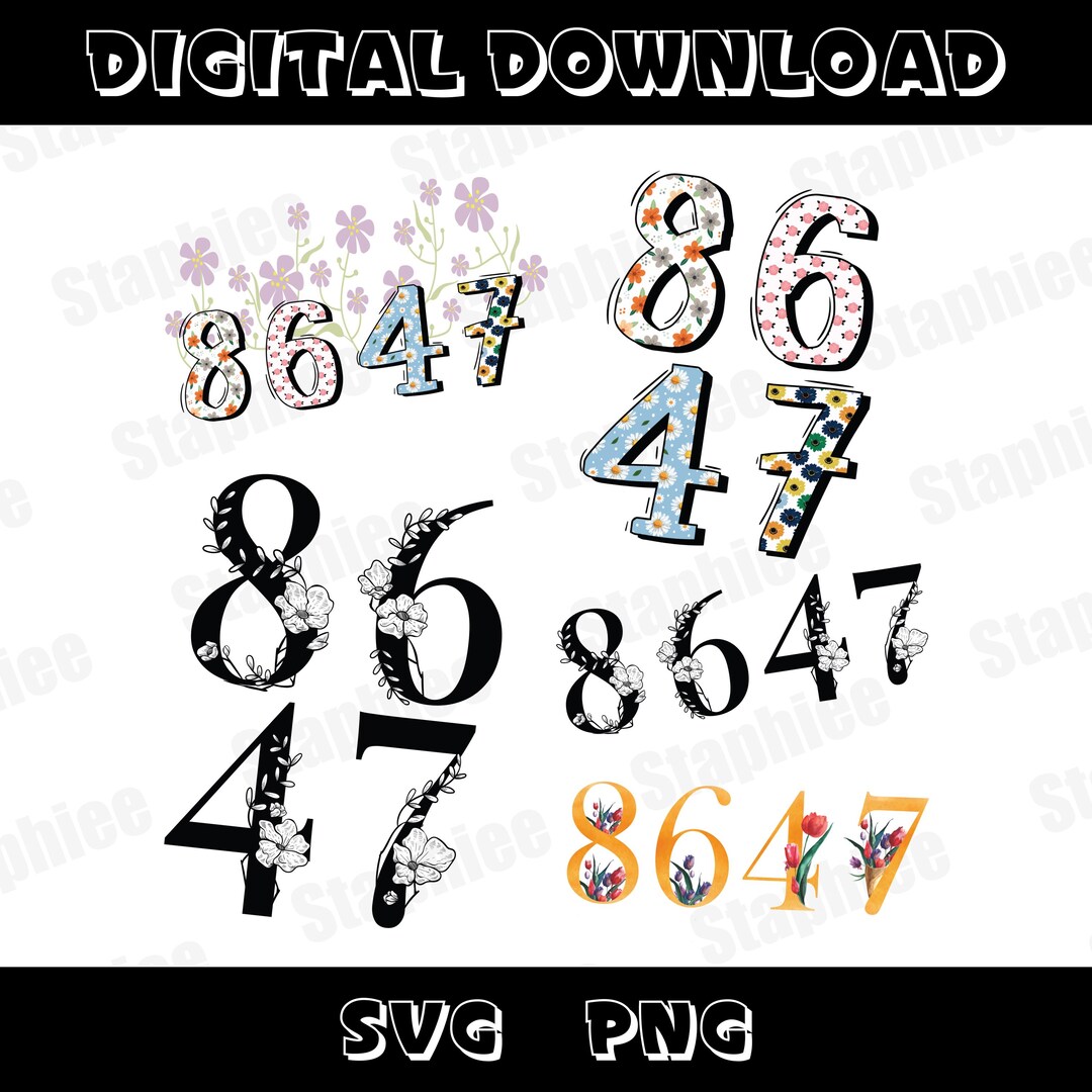 8647 Subtle Anti Trump SVG, Floral Resist 86 47 Svg Png, Impeach Trump ...