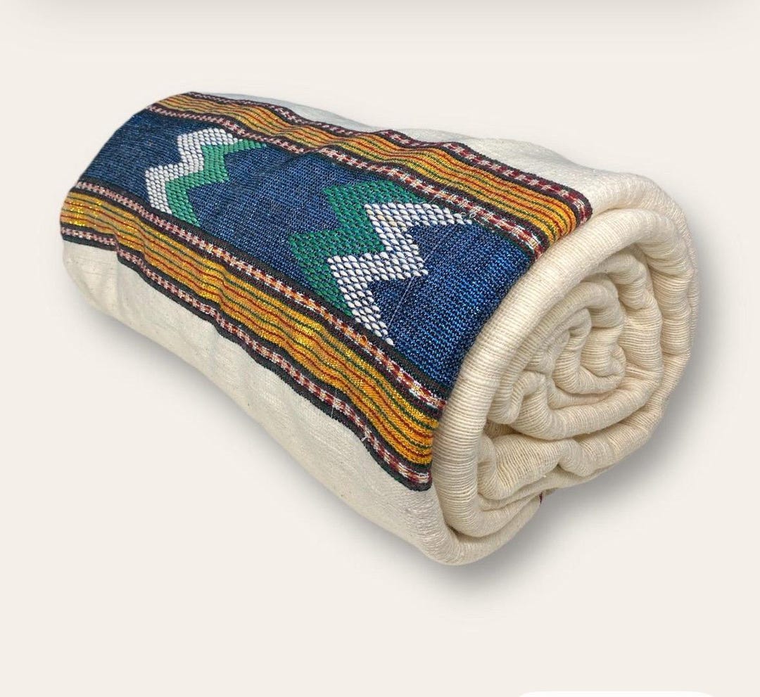Handwoven Ethiopian Cotton Gabi Blanket: Traditional Diamond Throw - Etsy
