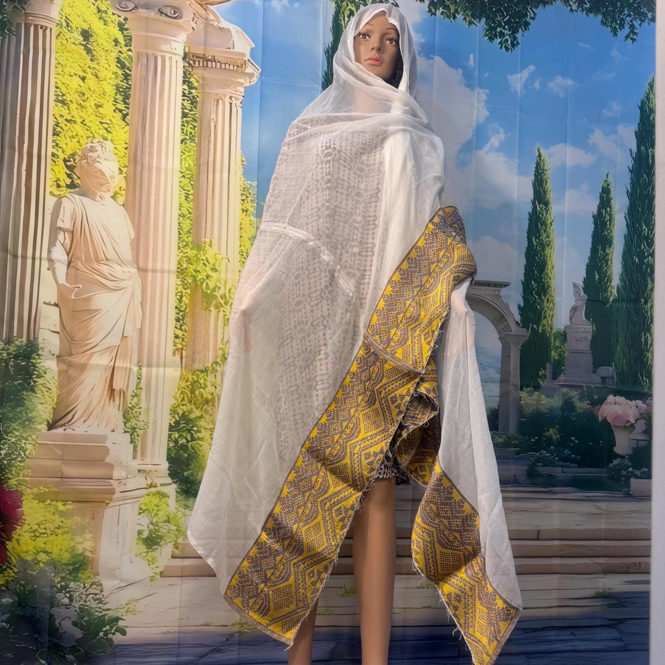 Handwoven Habesha Dress: Ethiopian Eritrean Traditional Gown Tebeb ...
