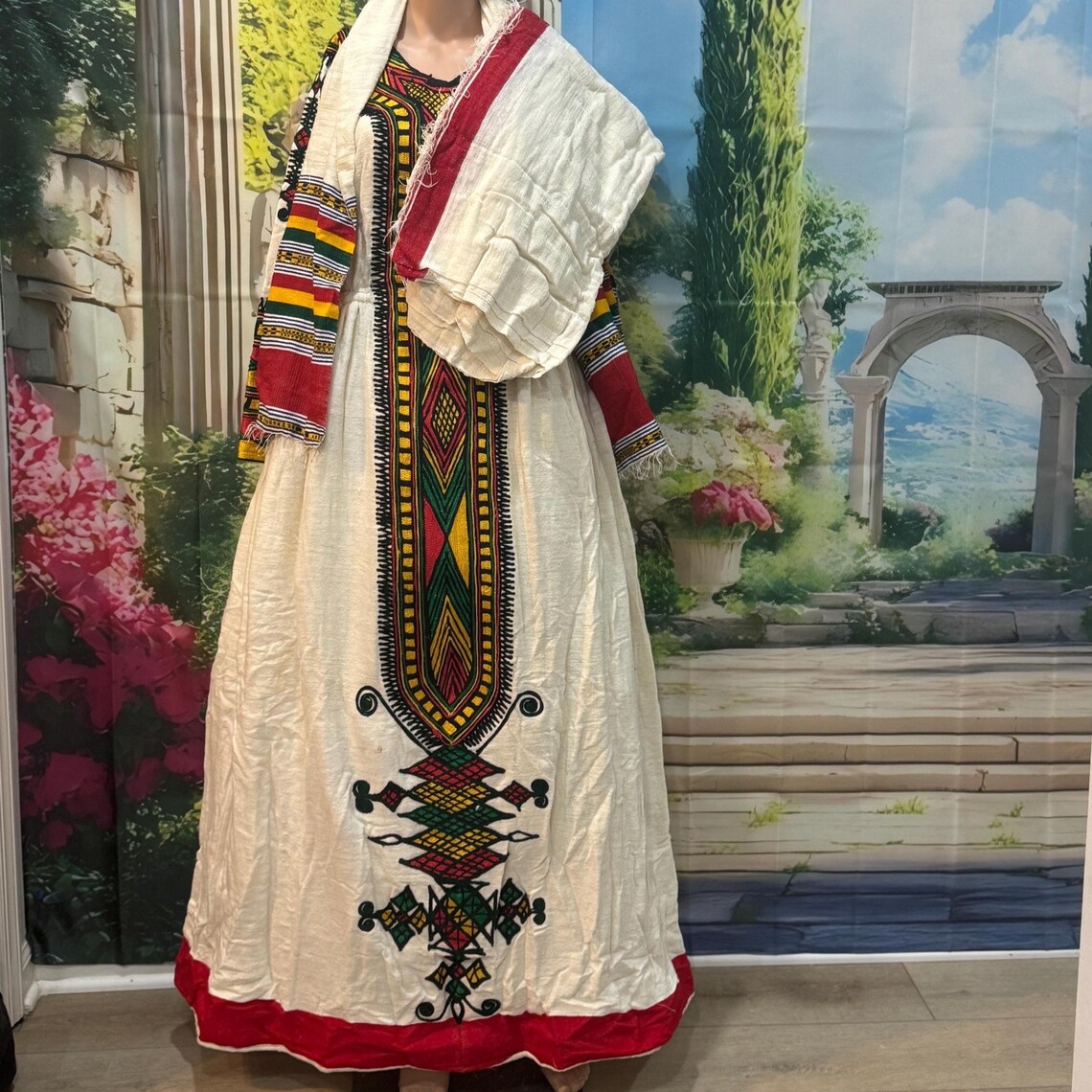 Ethiopian Cultural Dress Habesha Dress With Netela Handmade Cotton ...