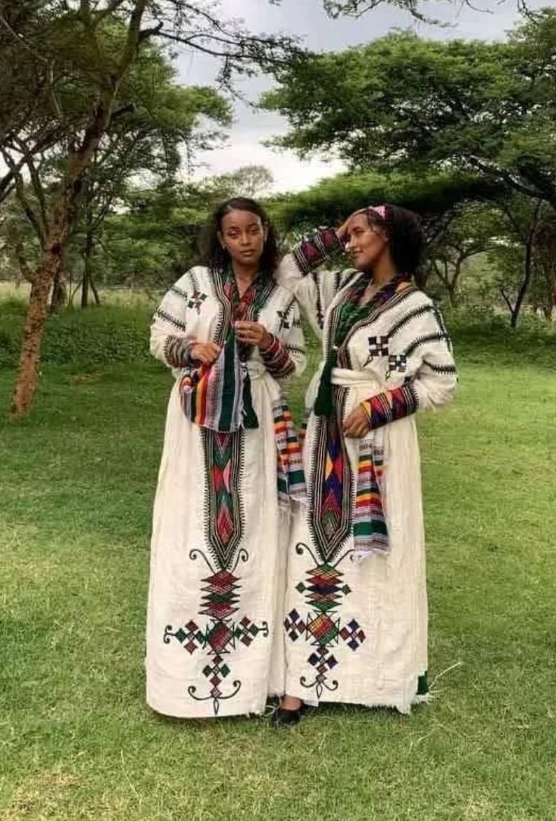 Ethiopian Traditional Gonder Habesha Kemis Handmade Cotton Dress ...
