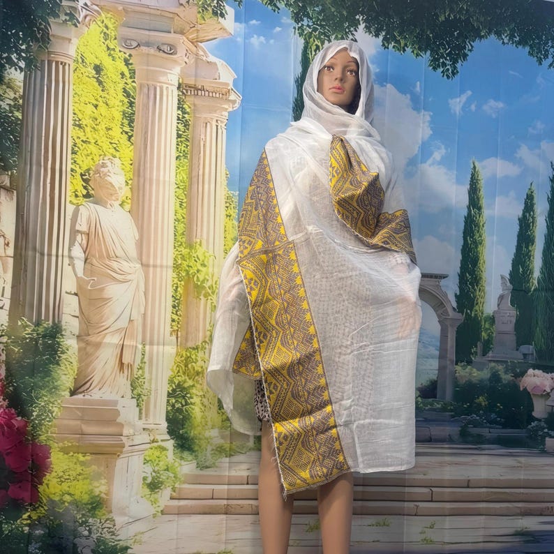 Handwoven Habesha Dress: Ethiopian Eritrean Traditional Gown Tebeb ...