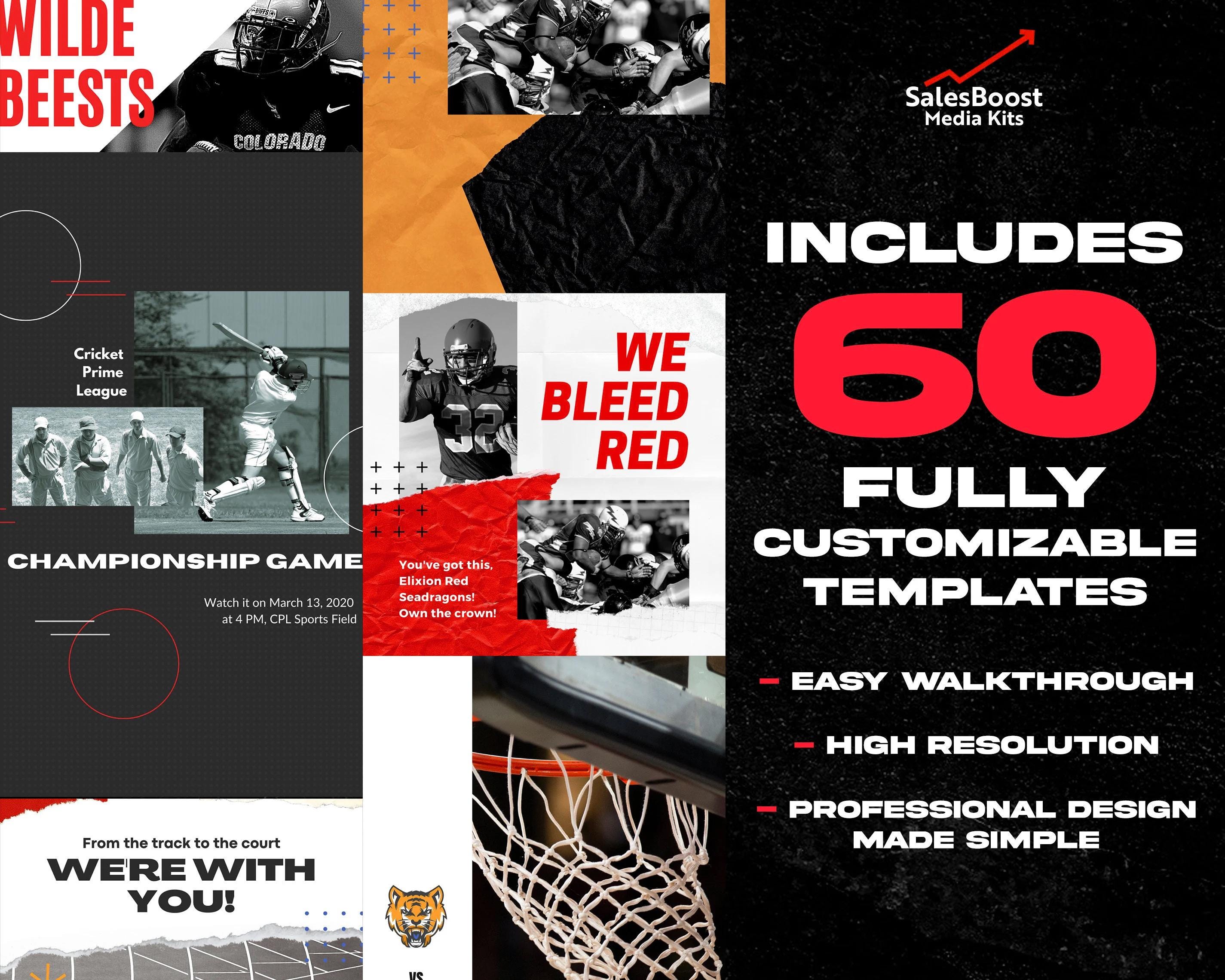 60 Customizable Canva Sports Templates Social Media Graphics Pdf