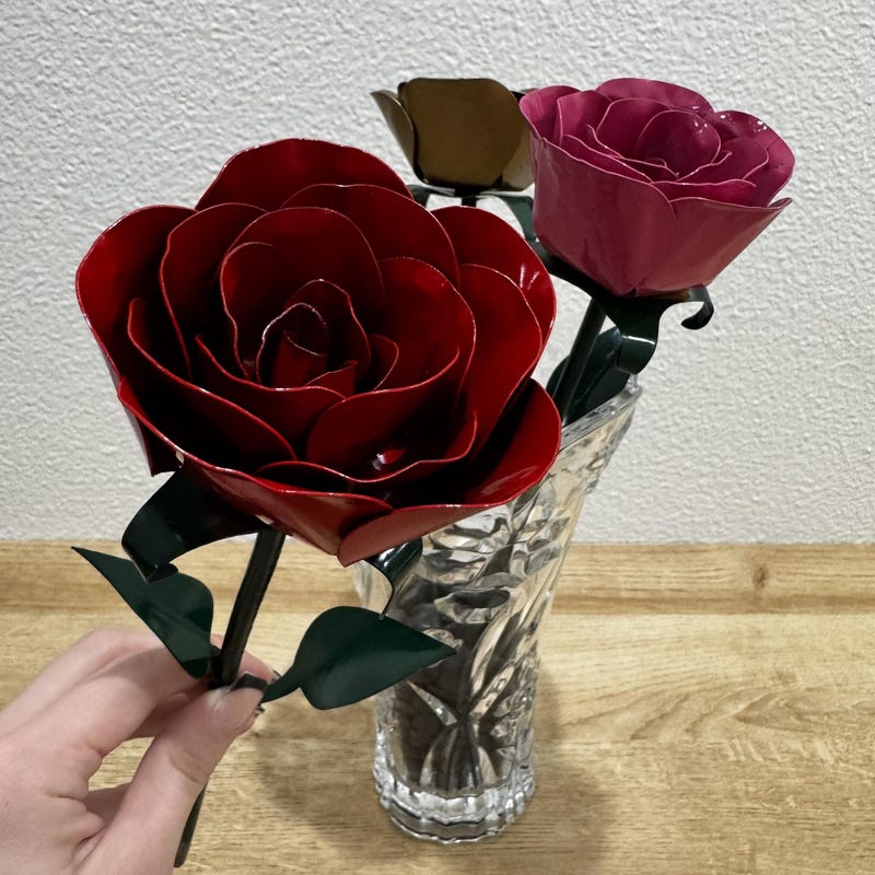 Metal Roses - Etsy