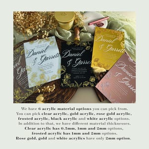 Stylish Clear Acrylic Wedding Invitation Suite: Floral Quinceanera ...