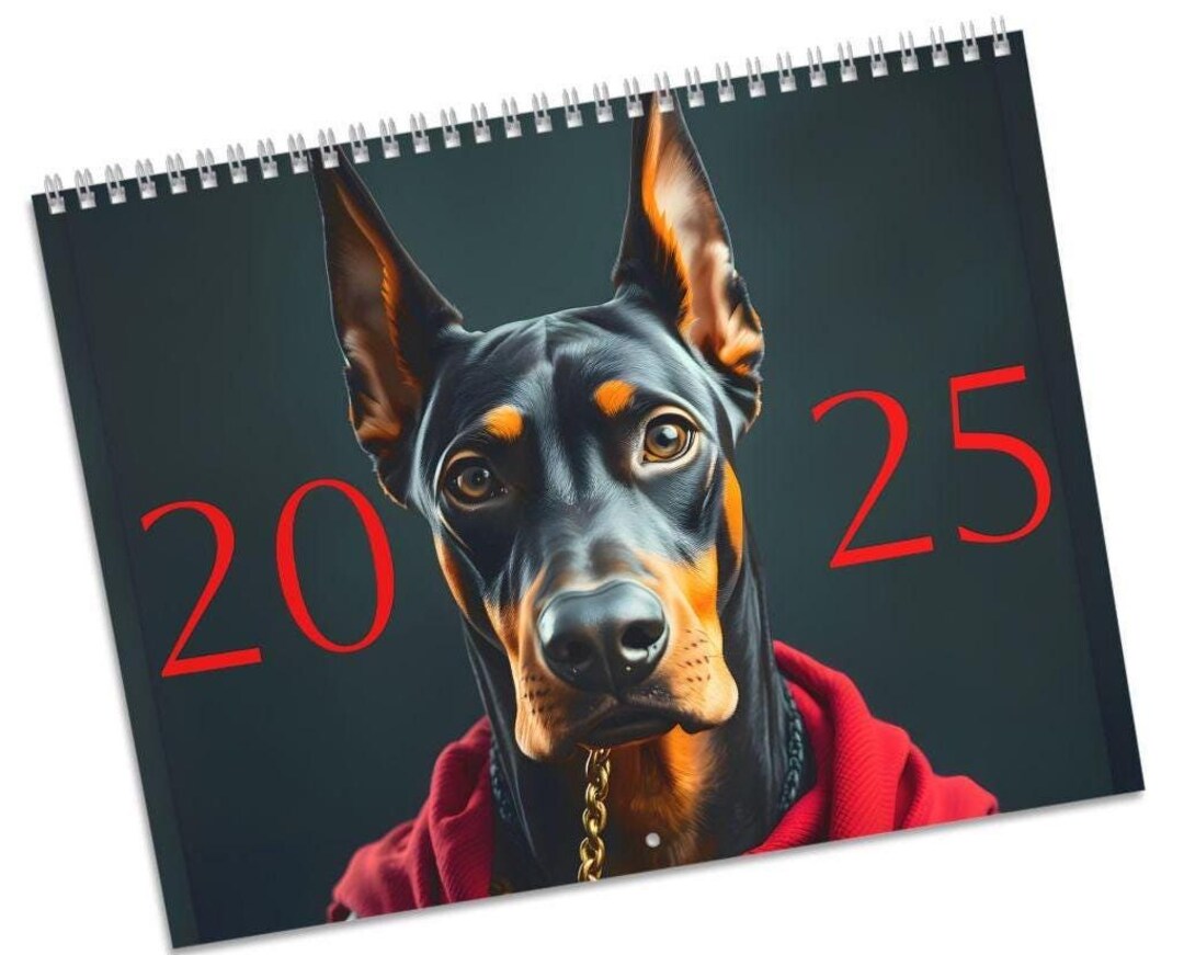 2025 Doberman Calendar. Dog Calendar. 10.8 by 8.4 Wall Calendar. Unique ...