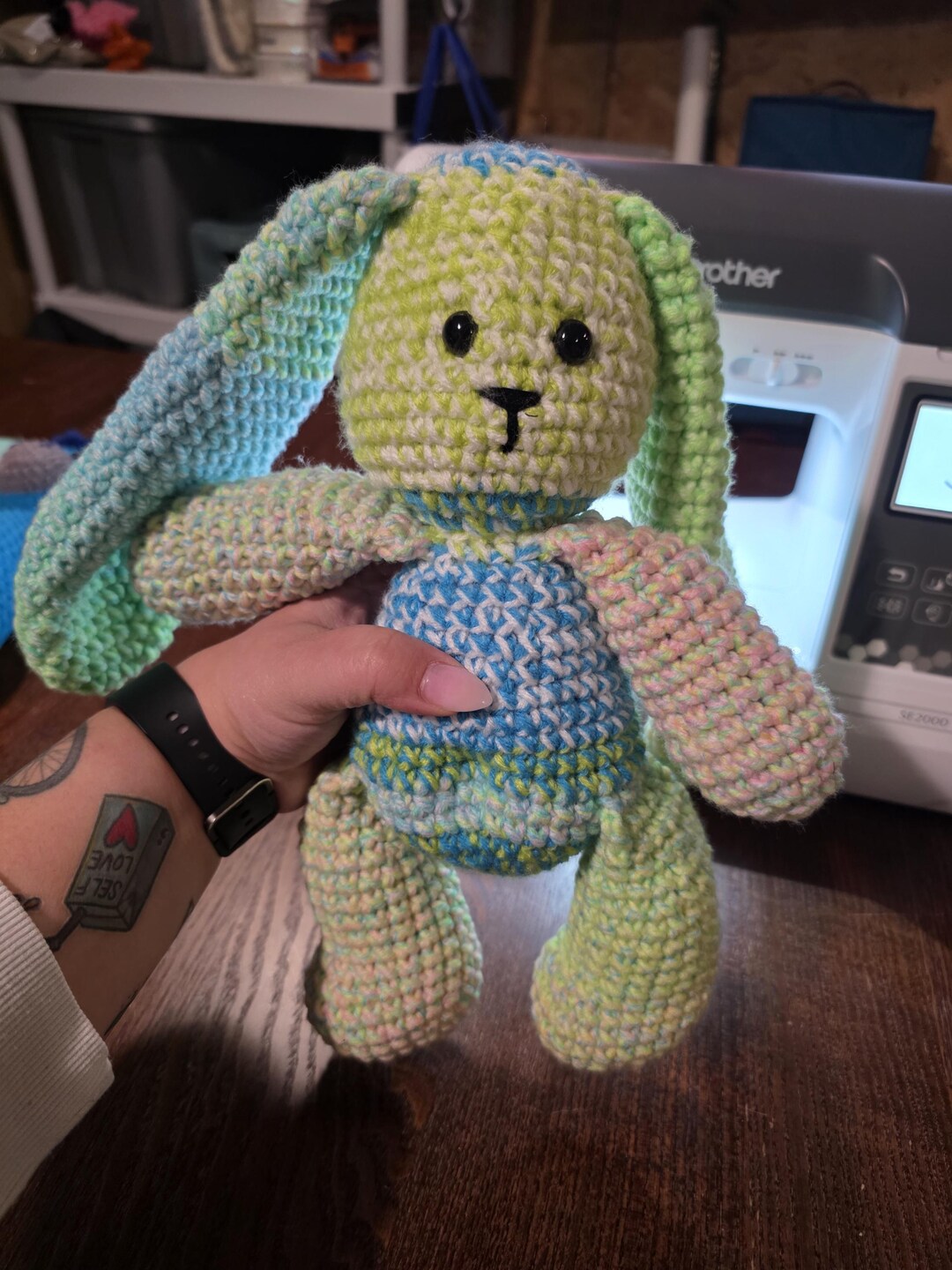 Crocheted Bunny Plushie - Handmade Polyester Stuffed Animal - Etsy