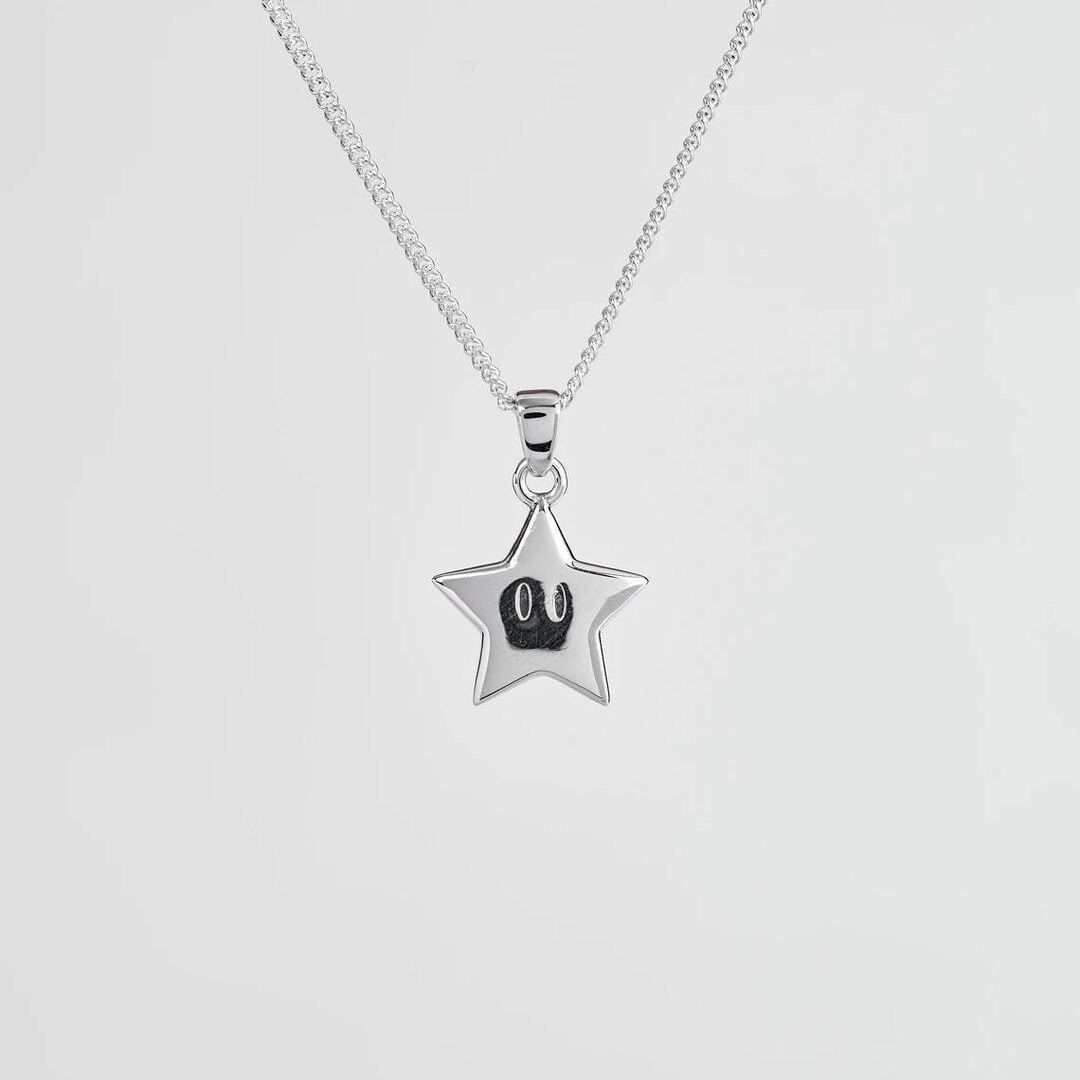 Sterling Silver Super Star Pendant: Nintendo Gamer Jewelry - Etsy