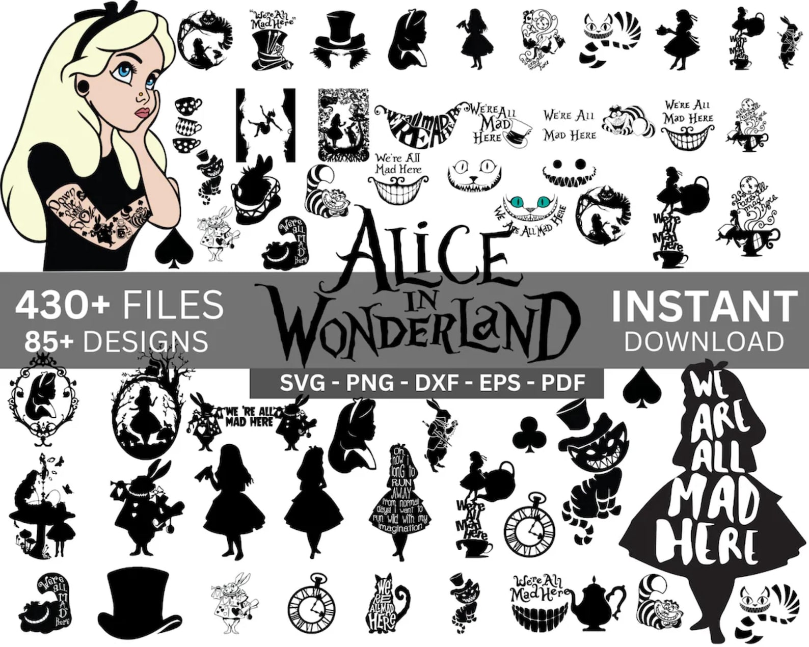 Alice in Wonderland SVG Bundle, Alice SVG, Princess Svg, Alice in ...
