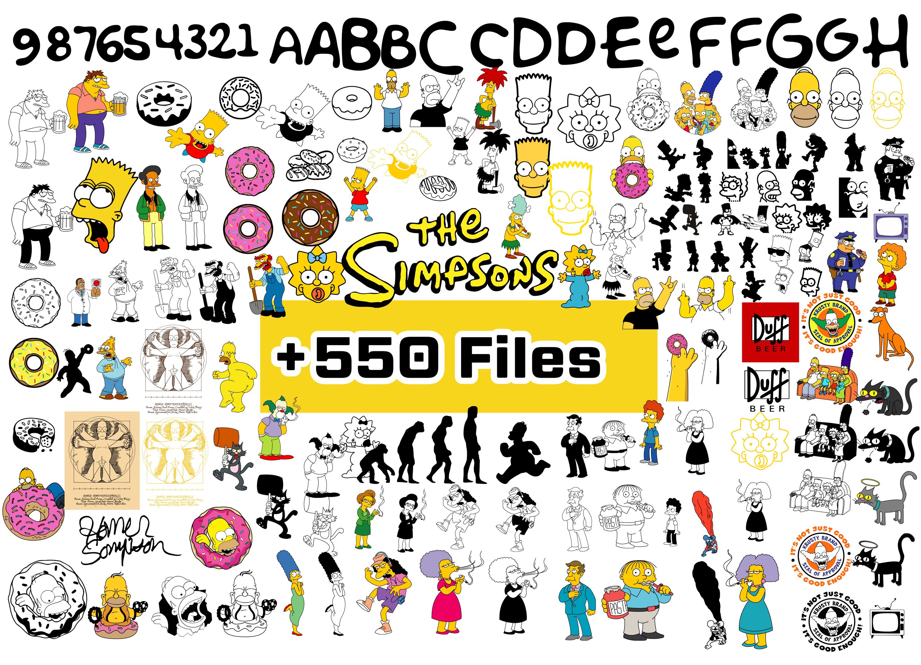 Simpsons SVG PNG Bundle: Cricut Silhouette Cut Files (digital Download ...