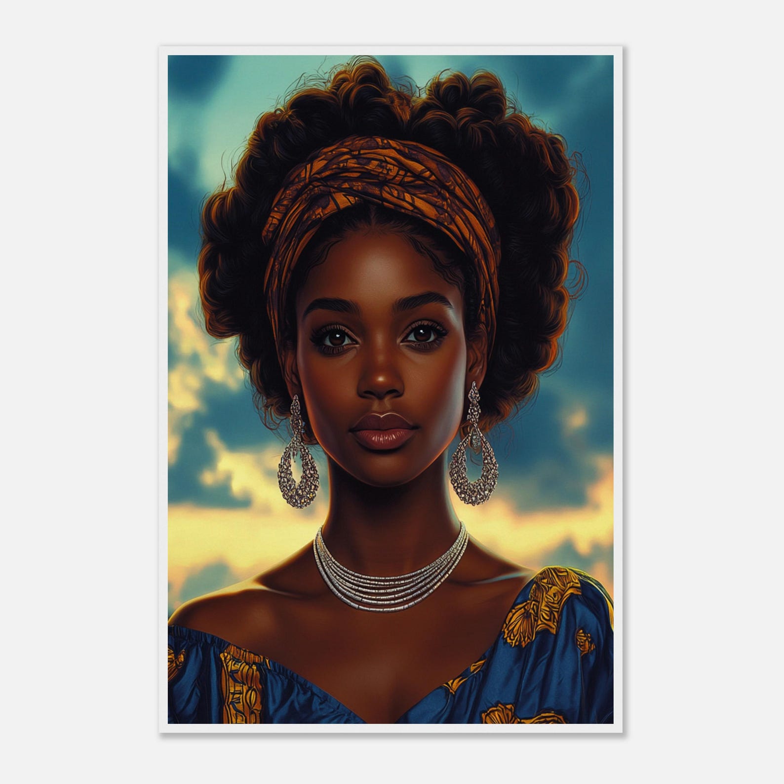 Sunset Empress – Afro Woman Wall Art - Etsy