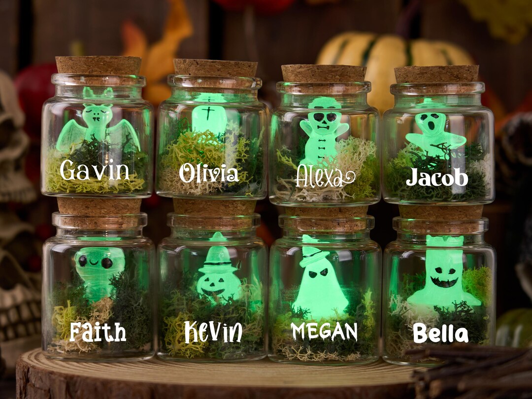 Personalized Luminous Ghost in Jar: Halloween Goth Decor - Etsy