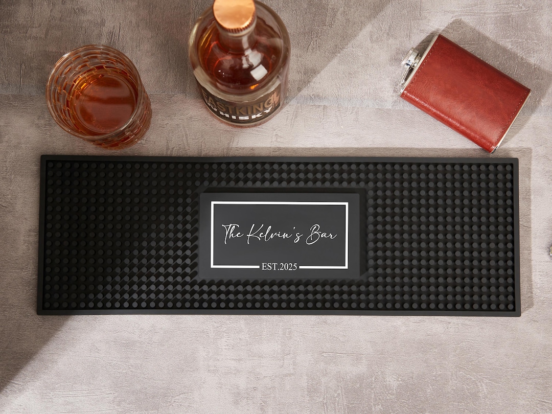Custom Bar Mat With Bar Name & Year, Personalized Bar Runner Gifts ...