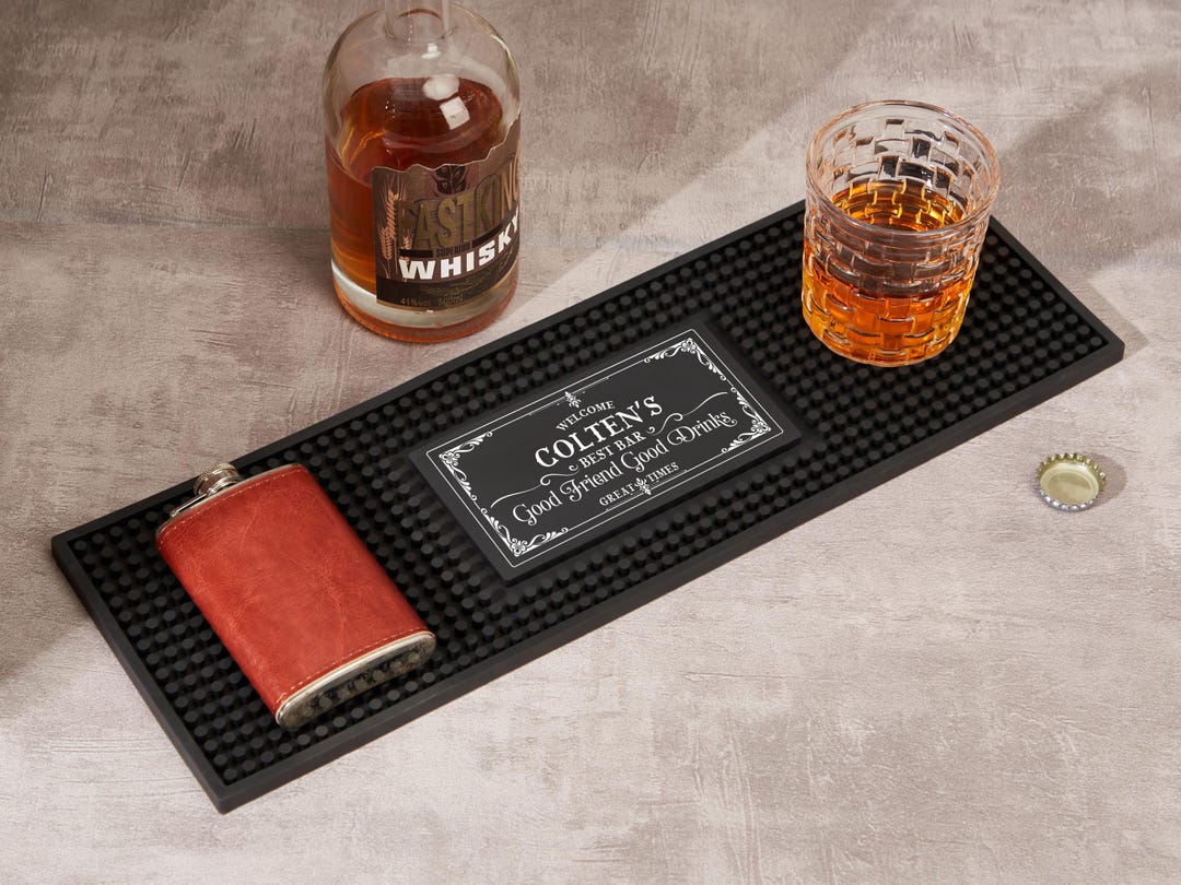 Custom Barware Wine Mat | Personalized Bar Runner Gifts, Silicone ...