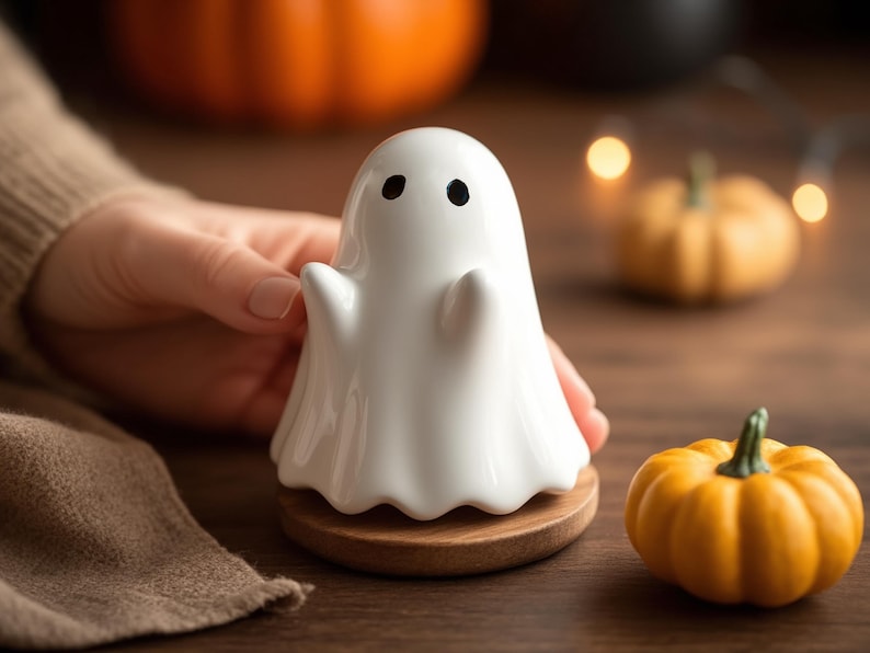 Resin Halloween Ghost Pen Holder – Cute Spooky Desk Organizer ...