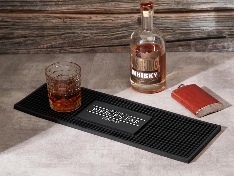 Personalised Bar Mat, Custom Bar Runner, Home Bar Pub Accessories Art ...