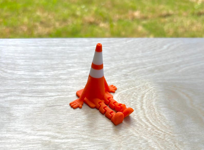 3D Printed Traffic Cone Buddy, Quirky Desk Decor, Safety Cone Figurine ...