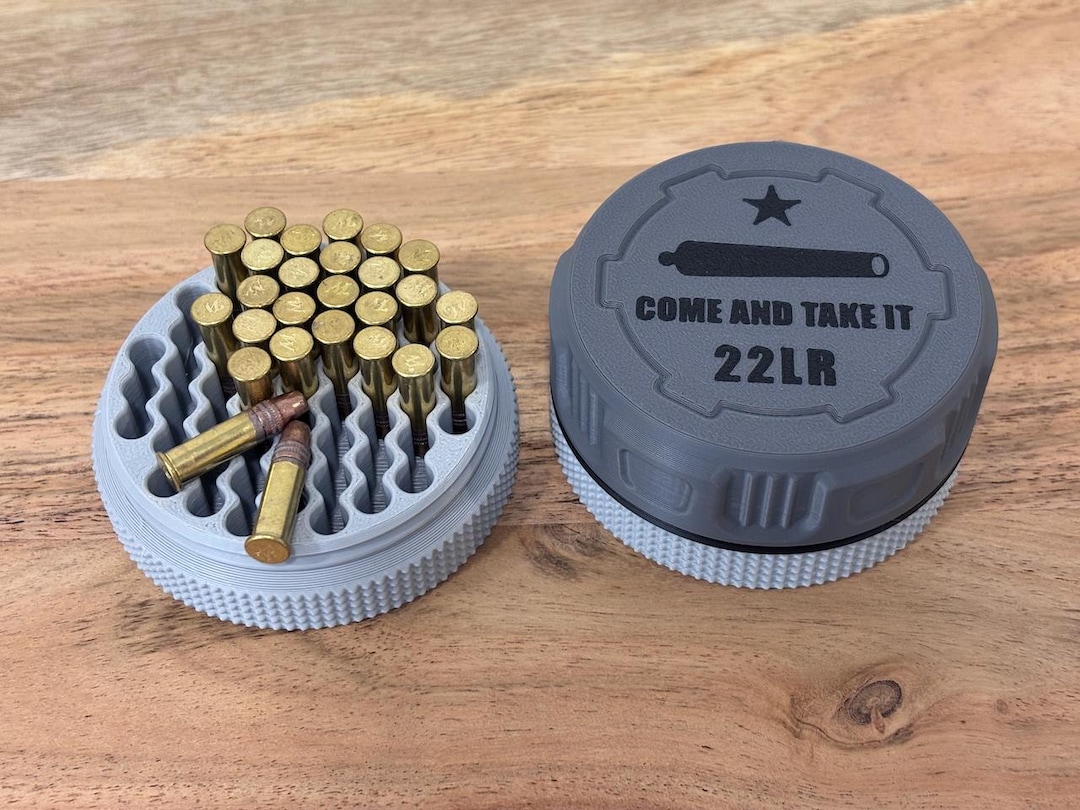 Pocket Sized 22LR Ammo Container – 55 Rd, PETG Stackable Container ...