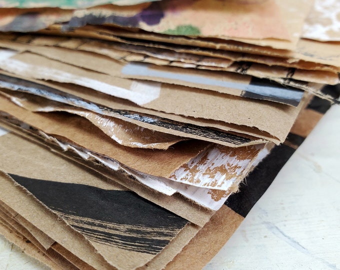 Upcycled Collage Paper Bundle Brown Paper Mixed Media Collection Bold ...
