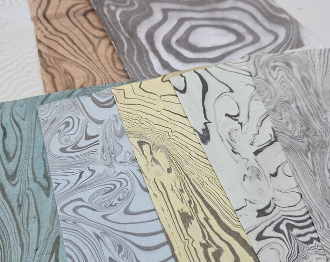 Suminagashi Bundle, 22 Pieces, Japanese Marbling, Art Papers, Collage ...