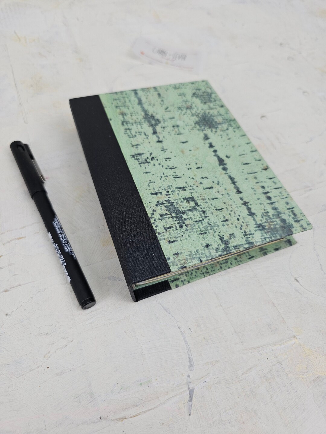 Small Blank Journal With Dyed/altered Pages GREEN BURLAP Cover Small ...