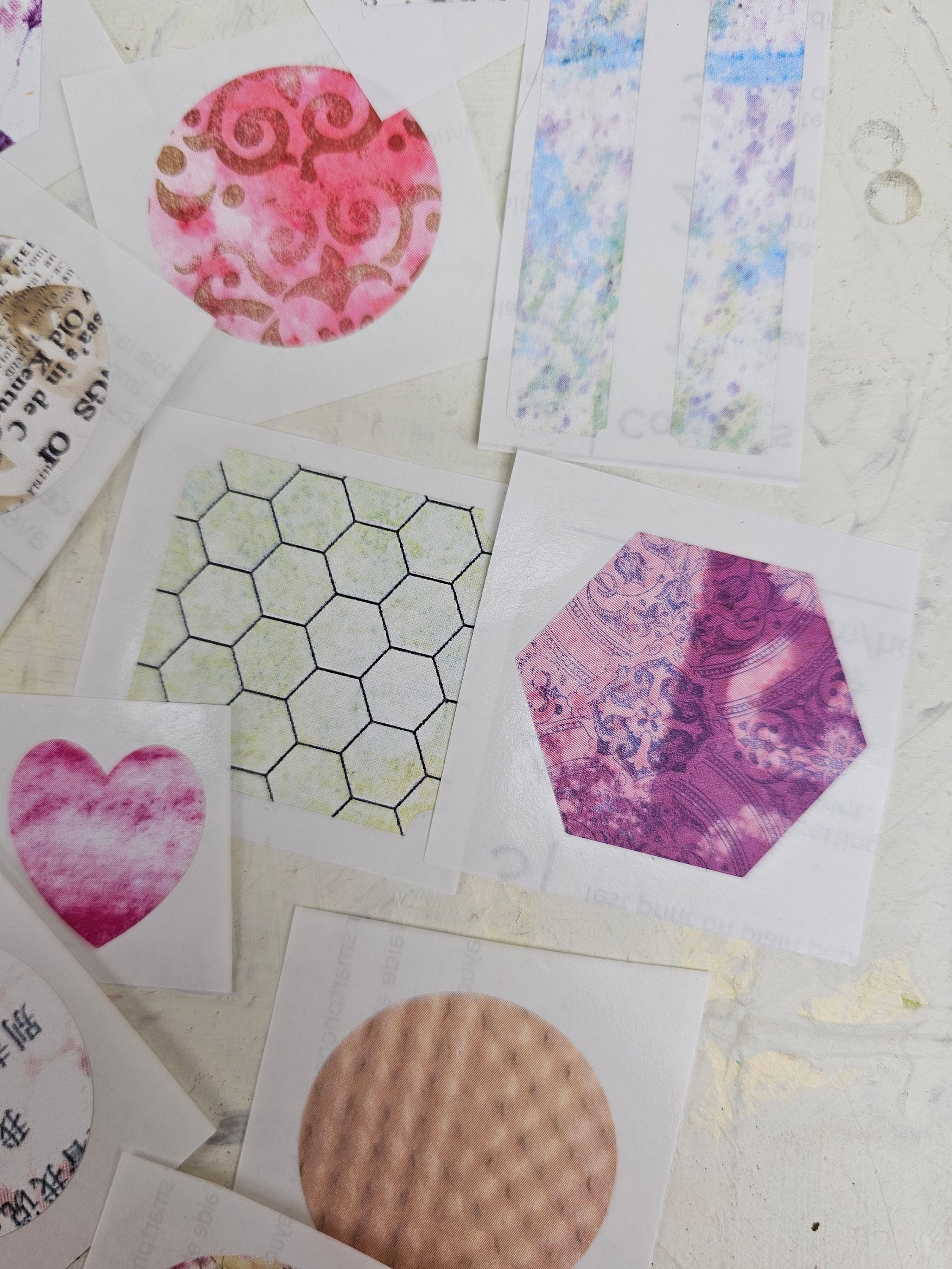 50 Handmade Stickers Mixed Media Labels Art Journal - Etsy