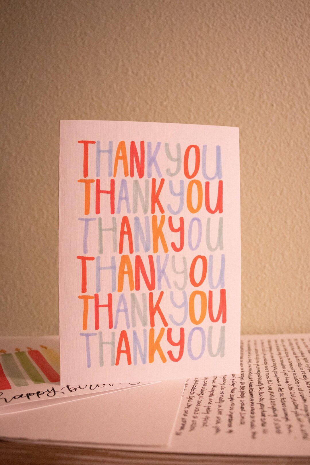 Original Card, Thank You Card Print, Hand Drawn Thank You Card, Artsy ...