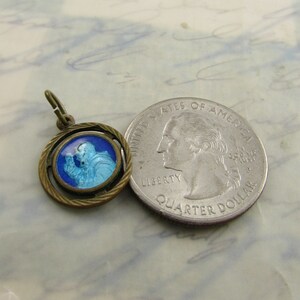 Small Vintage Religious Medal Italian Souvenir Blue Enamel Religious ...