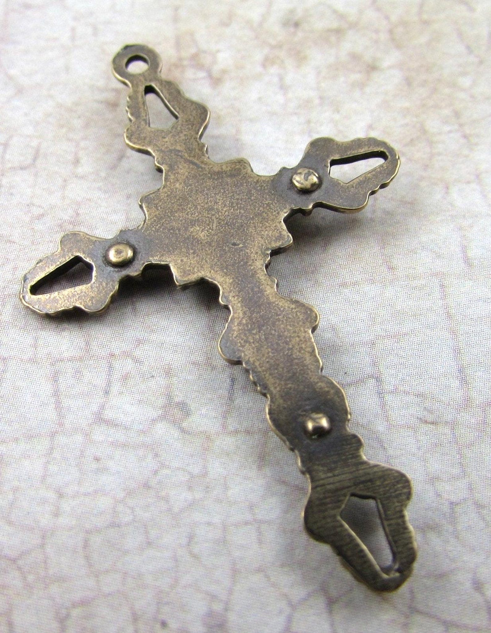 Solid Bronze Crucifix Rosary Parts Religious Charms Religious Jewelry ...