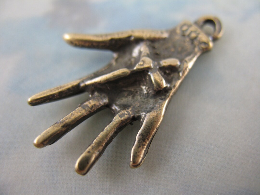 Milagros Hand Religious Charms Solid Bronze Pendants Religious Jewelry ...
