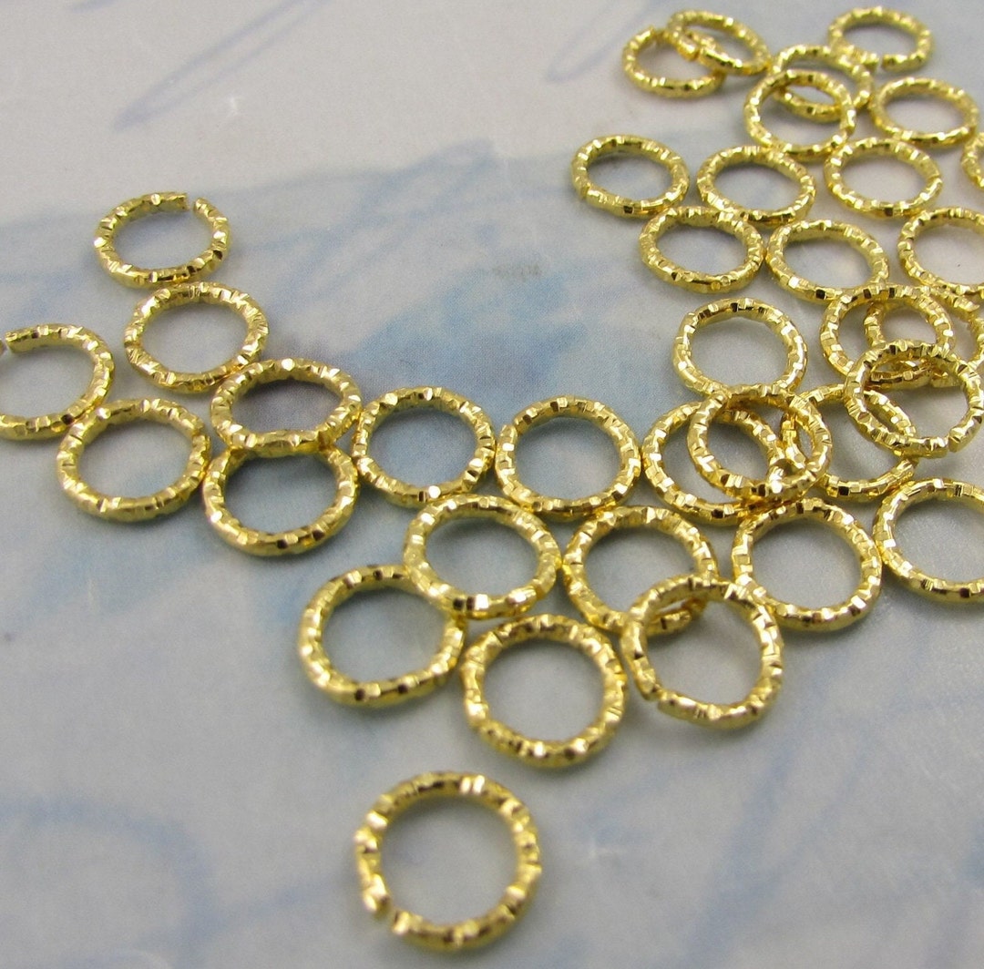 25 Gold Textured Closed Jump Rings Bulk Jewelry Findings Lot Jewelry ...