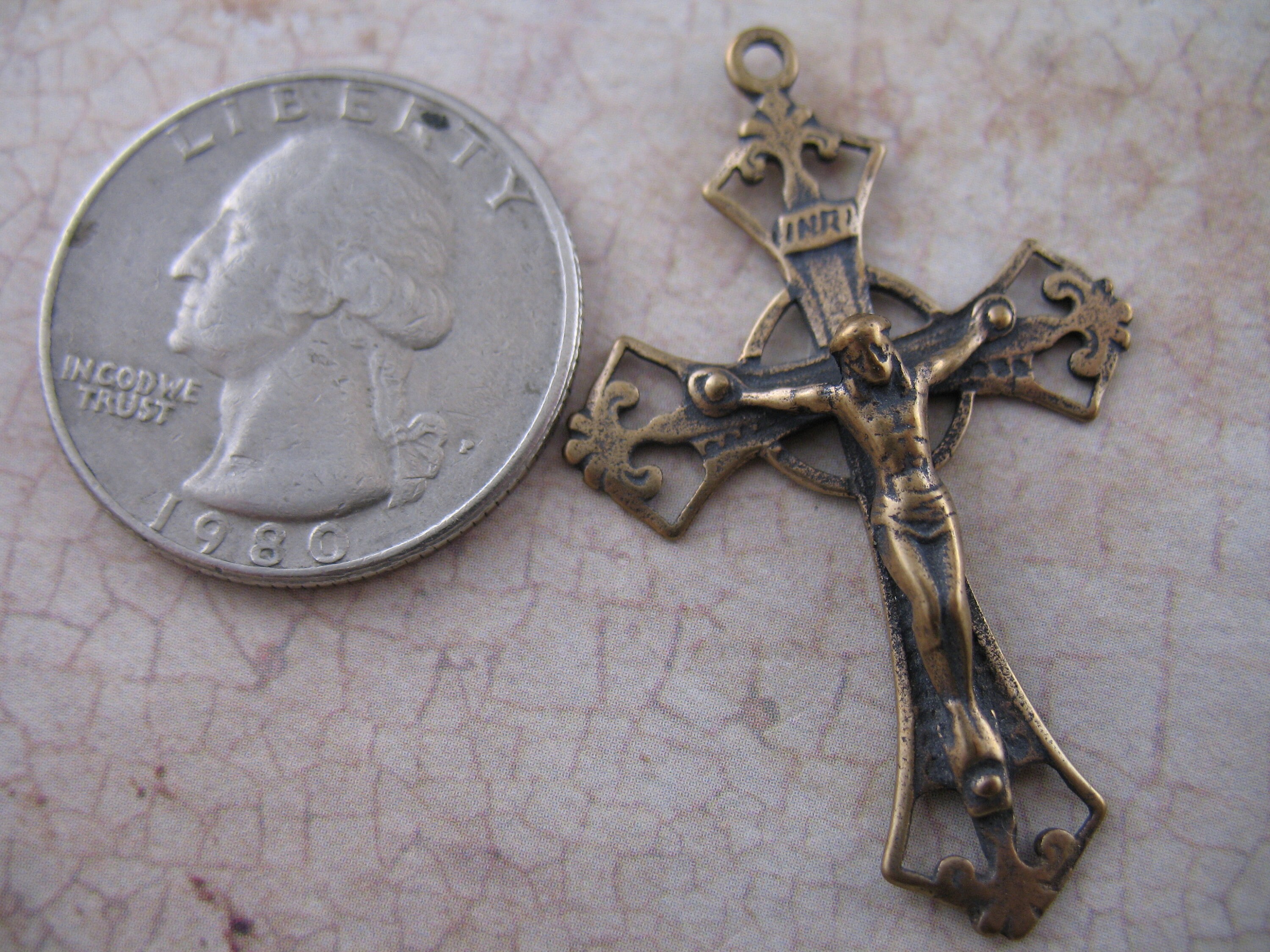 Solid Bronze Crucifix Rosary Parts Supplies Religious Jewelry - Etsy
