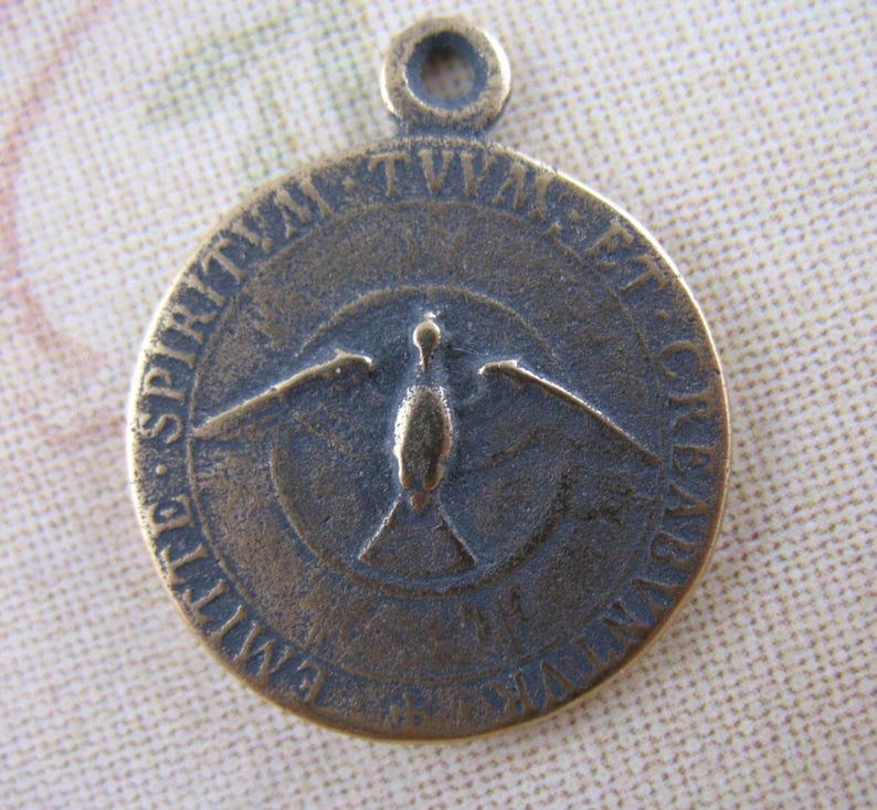 Holy Trinity Holy Spirit Solid Bronze Religious Medal Religious Charms ...