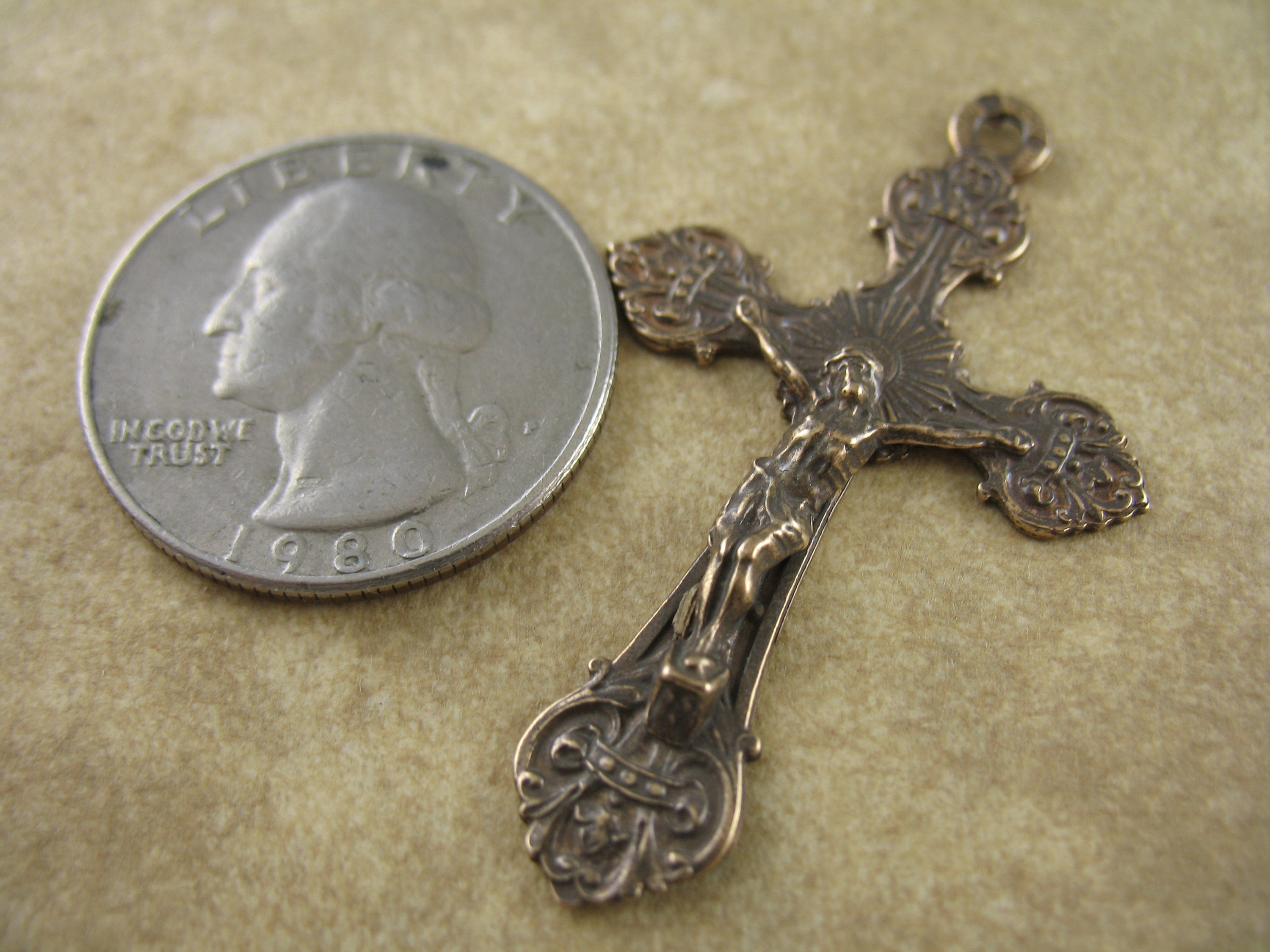 Solid Bronze Crucifix Rosary Parts Religious Charms Pendants - Etsy